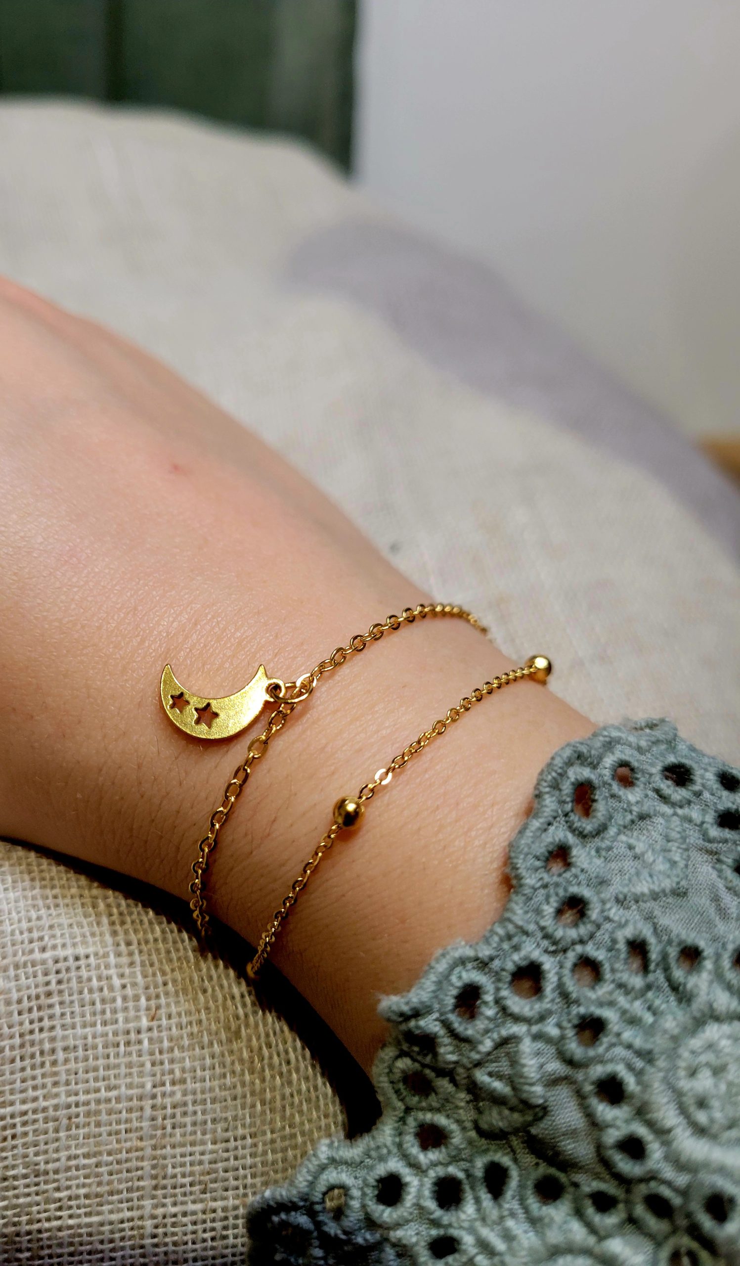 Bracelet Luna acier | Sept-Chakras